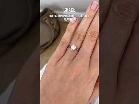 Grace 1.00ct/5.00mm Platinum Engagement Ring by Lily Arkwright