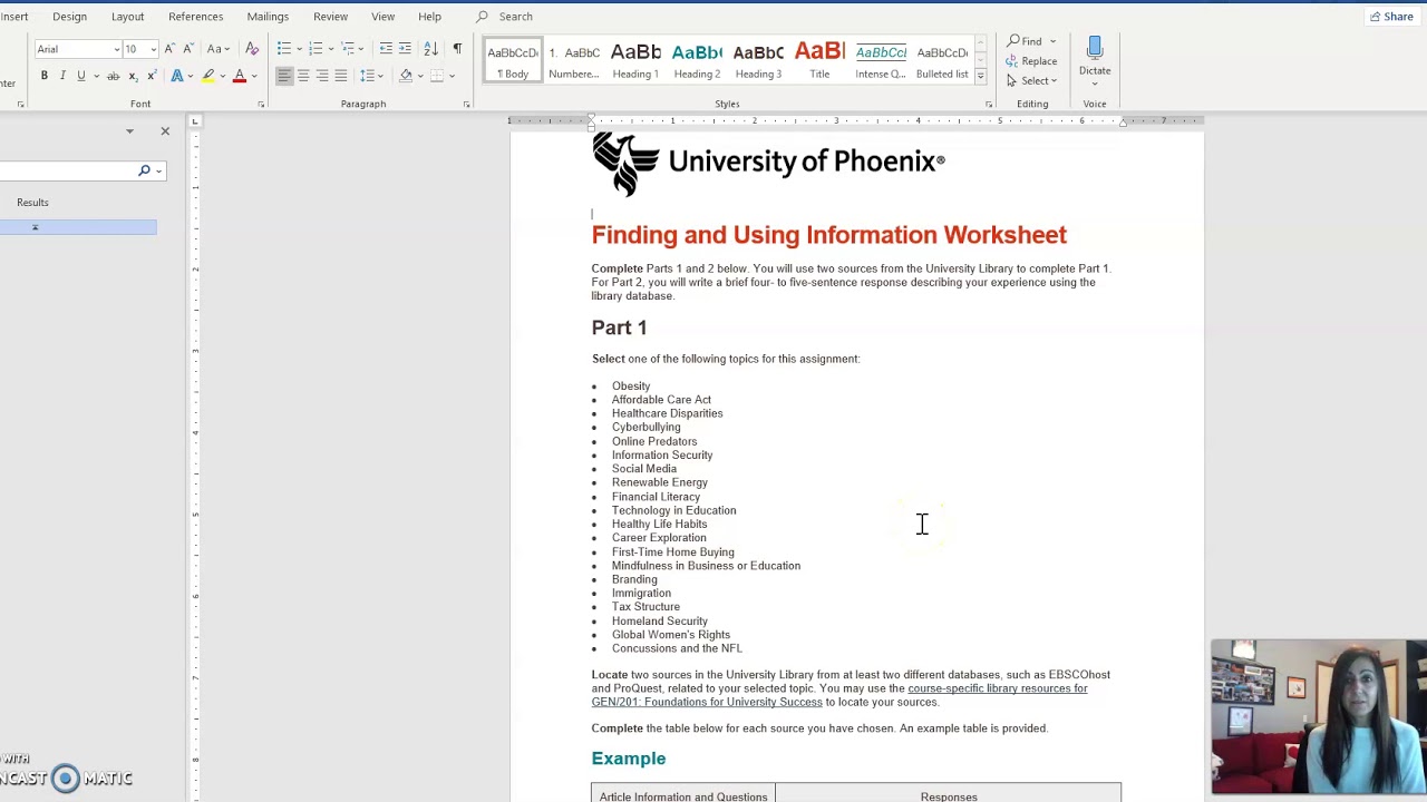 GEN/201 Week 4 Overview