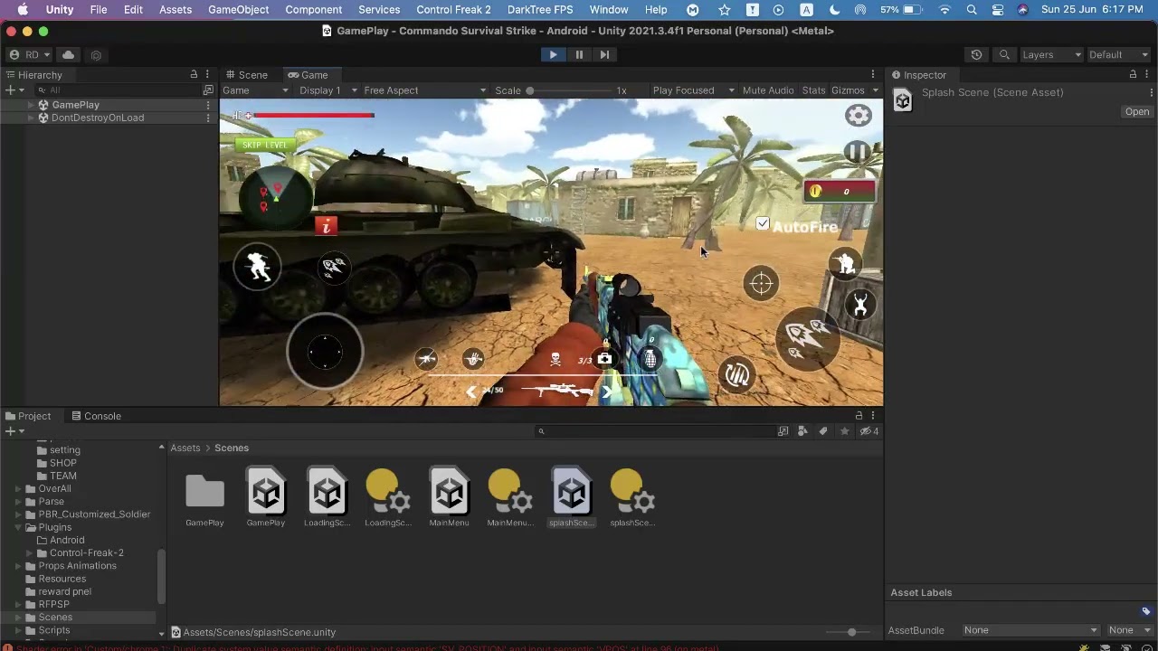 fps commando survival unity source code