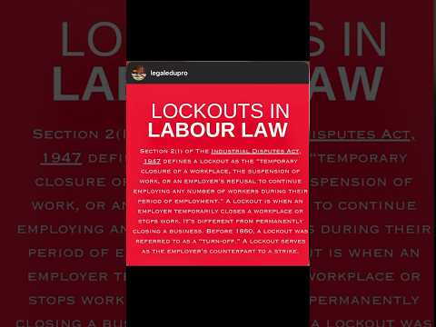 Lockouts in Labour Law: Key Facts for Everyone! 📚🔍 Subscribe for more! #ytshortsindia #labourlaw
