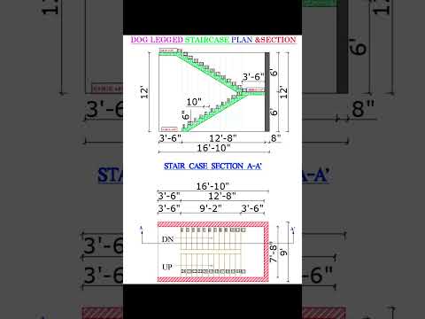 dog legged staircase details dwg. 2023