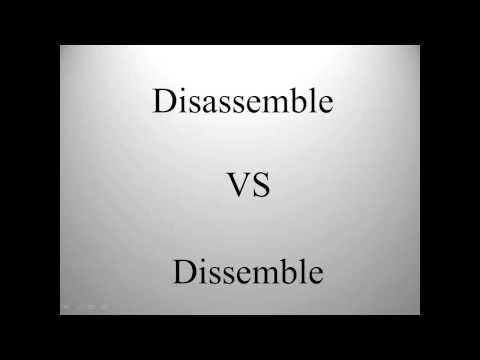 Compare How To Pronounce Disassemble VS Dissemble