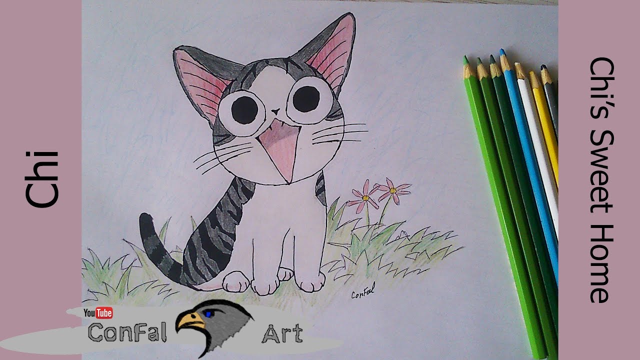 Speed Drawing - Chi - Chi’s Sweet Home \ Рисунок котёнка “Ти” - Милый дом Ти