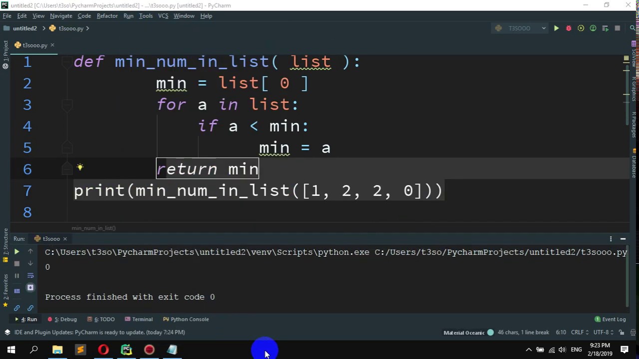 How to Get the smallest number from a list in Python