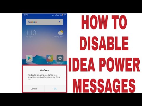 HOW TO DISABLE IDEA POWER MESSAGES