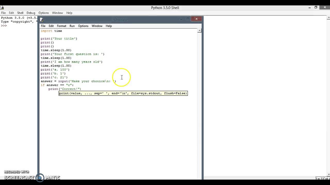 Multiple Choice Test In Python