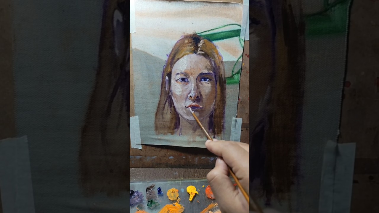 teaching myself the fundamentals of oil portrait and how to apply colours in Canvas