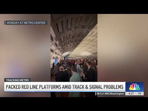Packed Red Line platforms amid track and signal problems | NBC4 Washington