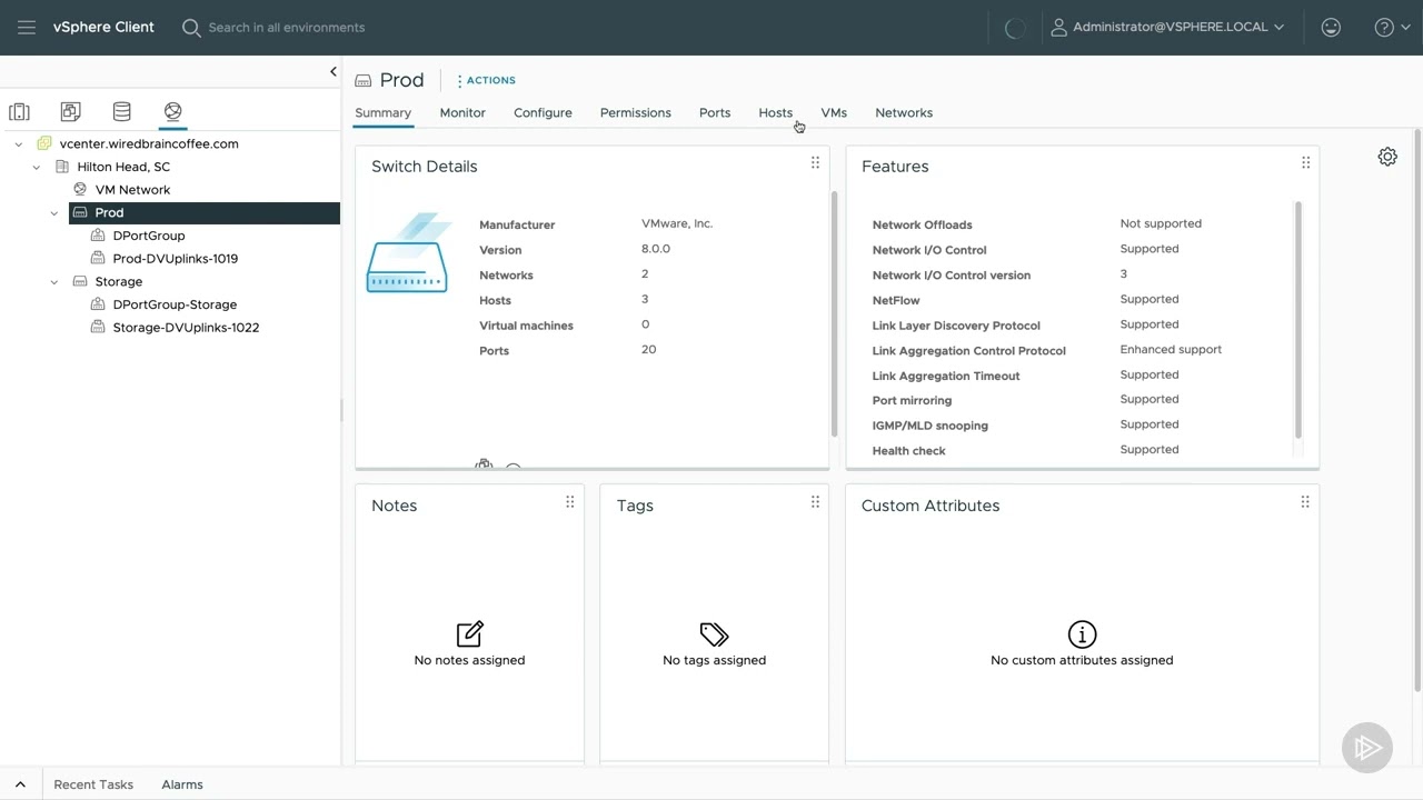 05  Add and Remove ESXi Hosts from a vSphere Distributed Switch