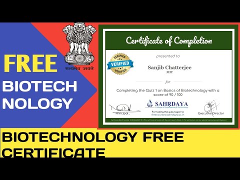 Free Biotechnology Course With Certificate | Free Certificate | Online Course With Certificate |2021