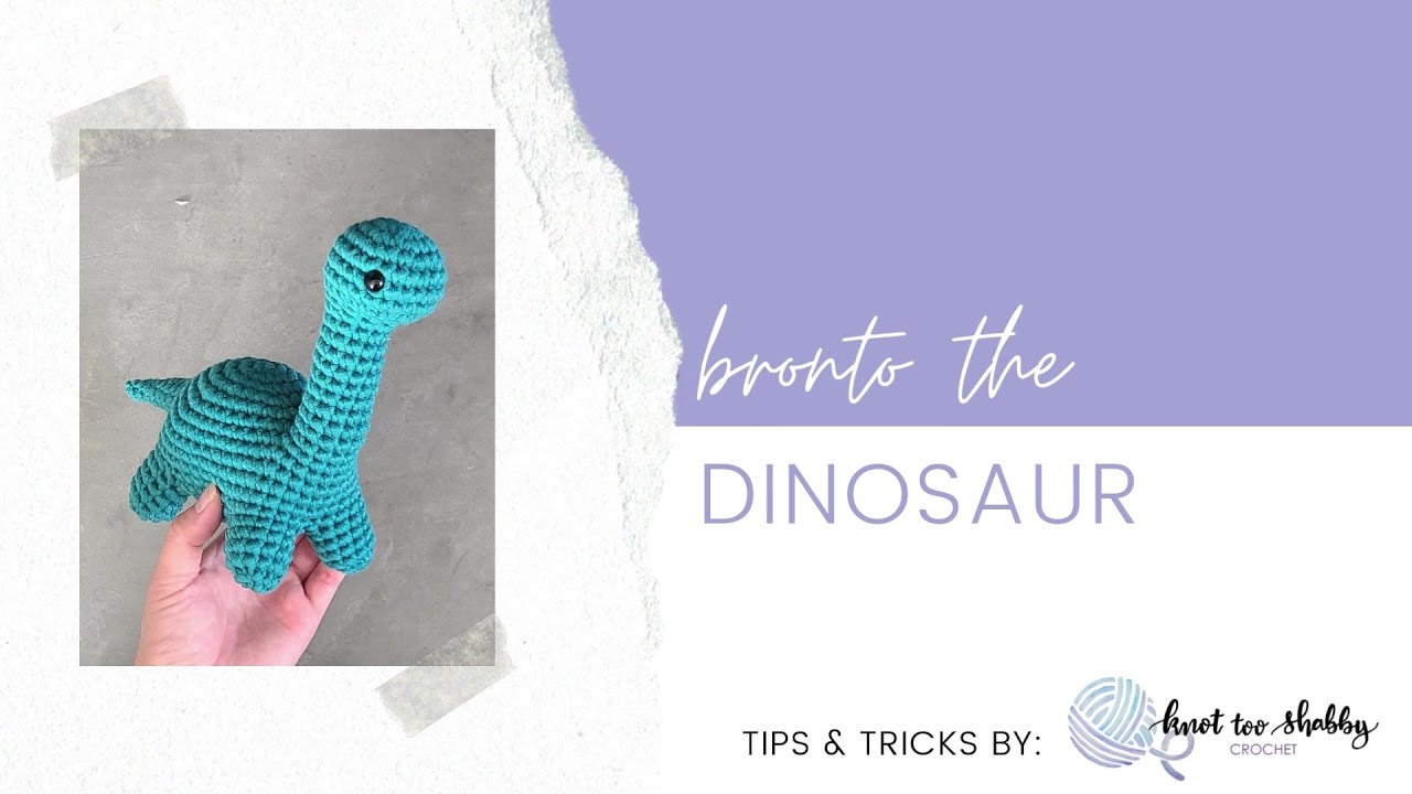 UPDATED Bronto the Dinosaur No-Sew Crochet Amigurumi Pattern: FULL FREE PATTERN