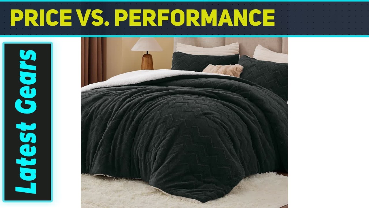 BEDELITE Fluffy King Size Sherpa Comforter Set – Best Super Soft Black Bedding