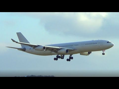 Airbus A340-300 landing at Krakow-Balice Airport (KRK)