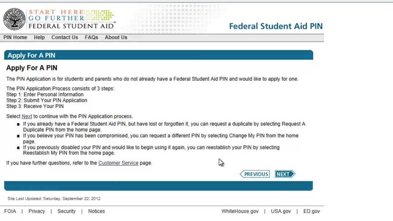 Creating PIN for FAFSA - Spa Tech Financial Aid Tutorial