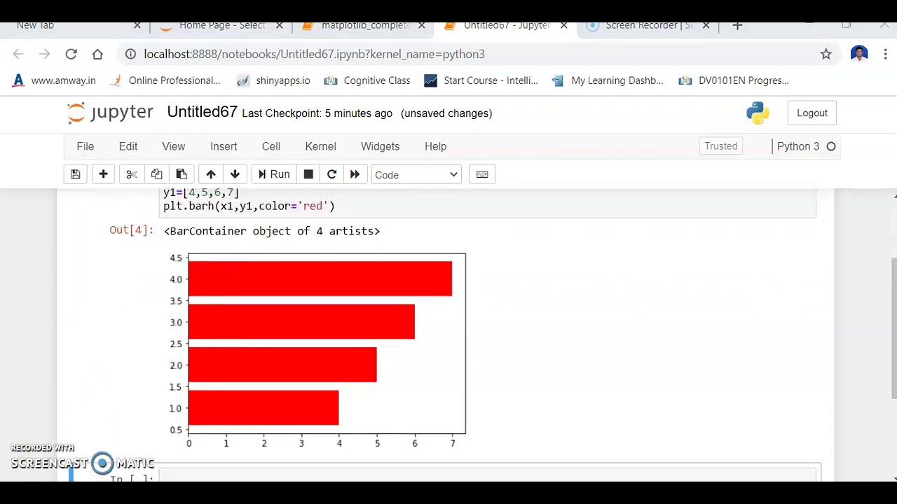 how to draw horizontal bar plot in python matplotlib