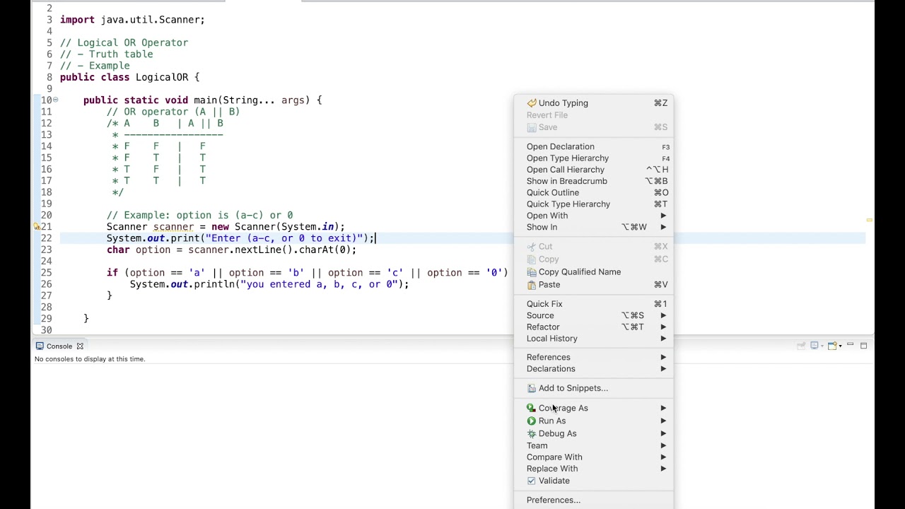 Java Tutorial: Logical OR Operator (||)