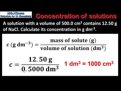 S1.4.5 Concentration of solutions