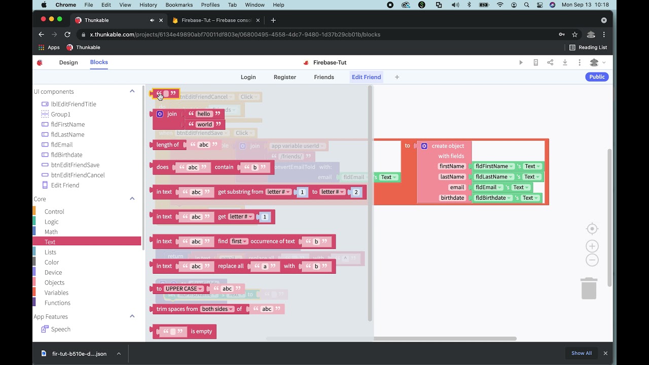 Login With Firebase And Local Data Sources With Local Table Questions About Thunkable Community