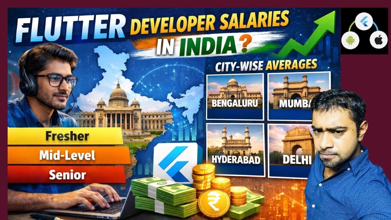 Flutter Developer Salaries in India 🇮🇳 | Junior → Mid Level → Senior | City Wise Average Salaries ₹