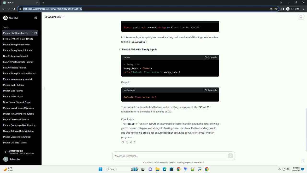 python float function example