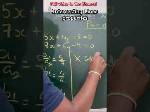 Intersecting Lines properties in Linear Equations #cbse #viral #trendingshorts