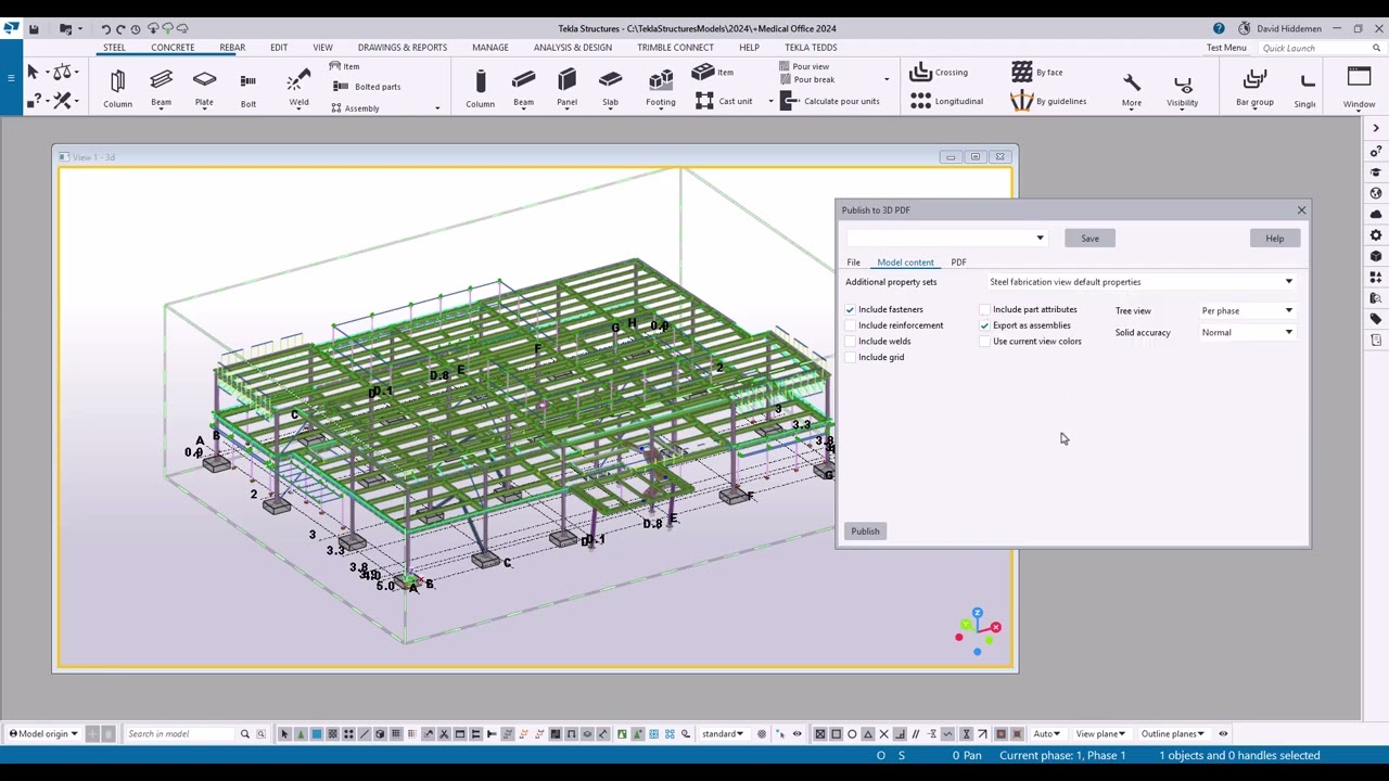 Tekla Structures - 3D PDF in 2024