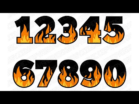 Blaze Flame Fire Burning Numbers 0-9 SVG Birthday Party Vector Cricut Cut File Clipart Png Eps Dxf