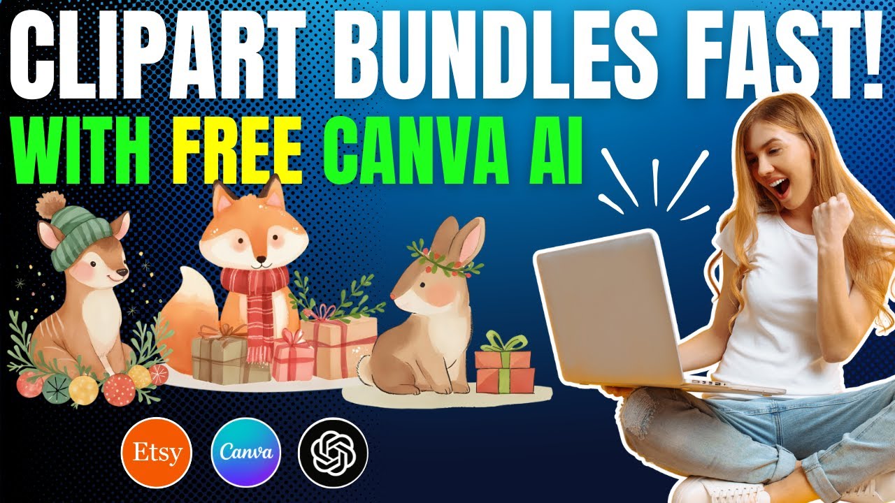 Easy Christmas Clipart with Canva’s FREE AI Tool (Sell on Etsy!)