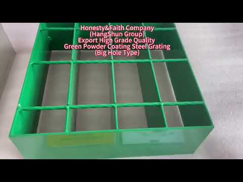Export High grade Quality Green Powder Coating Steel Grating Big Hole Type