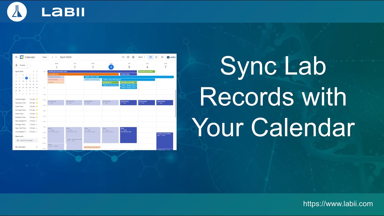 Labii tutorial: Sync Lab Records with Your Calendar