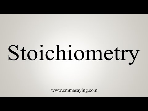 How To Say Stoichiometry