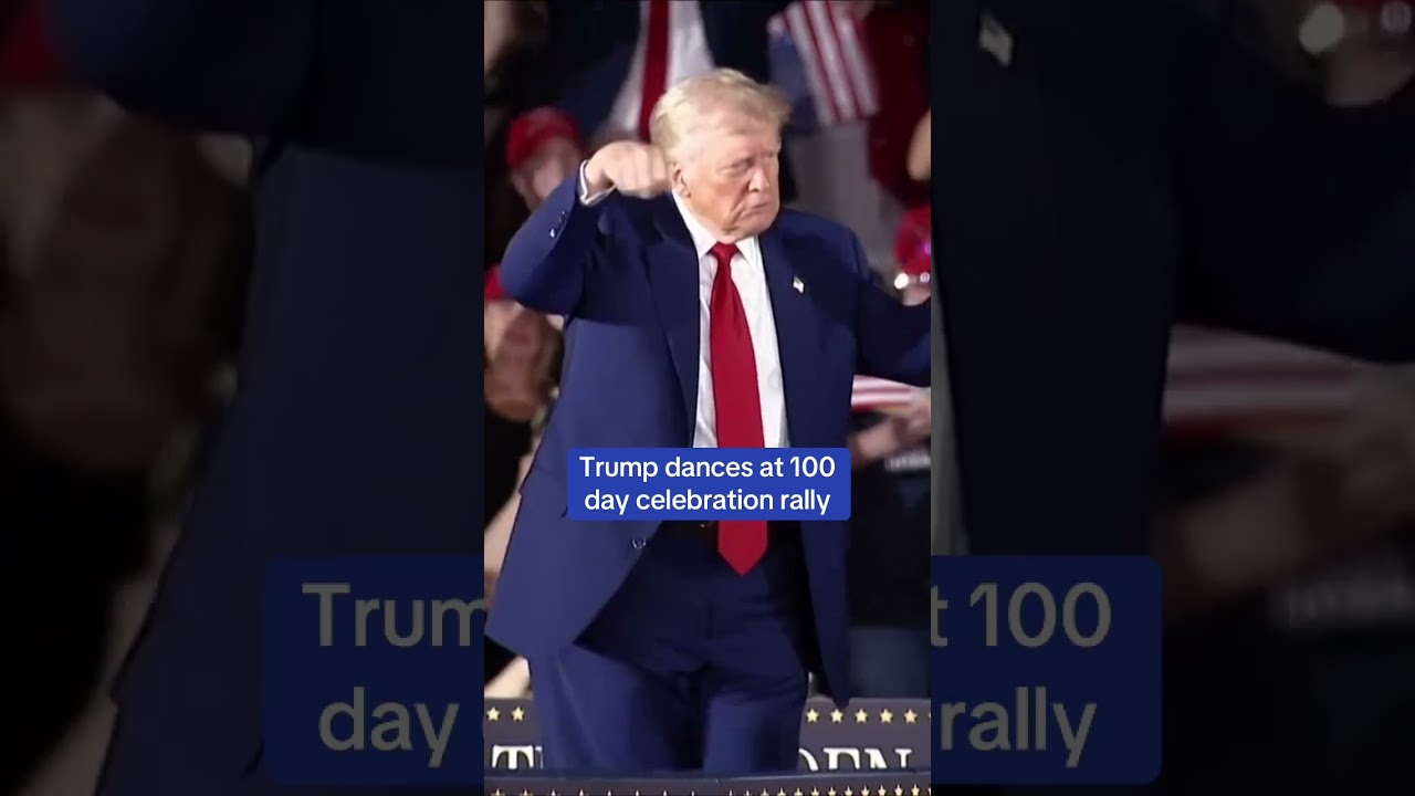 Trump dances at 100 days celebration
