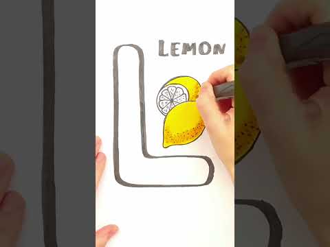 Draw the letter “L" - Lemon 🍋 #drawing #draw