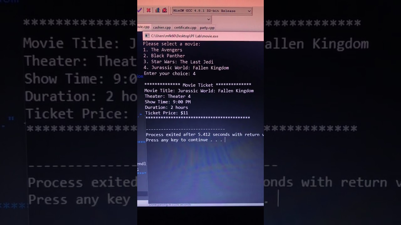 movie ticket c++#coders #codelife #codemasters #codingninja #codinglife #coderstokyo #code #coding