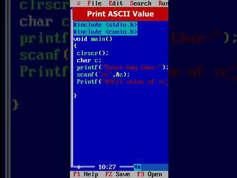 C program Print ASCII value Part - 14 | C programming #coding #ascii