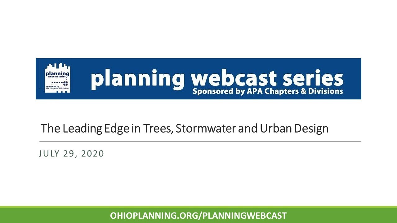 The Leading Edge in Trees, Stormwater and Urban Design