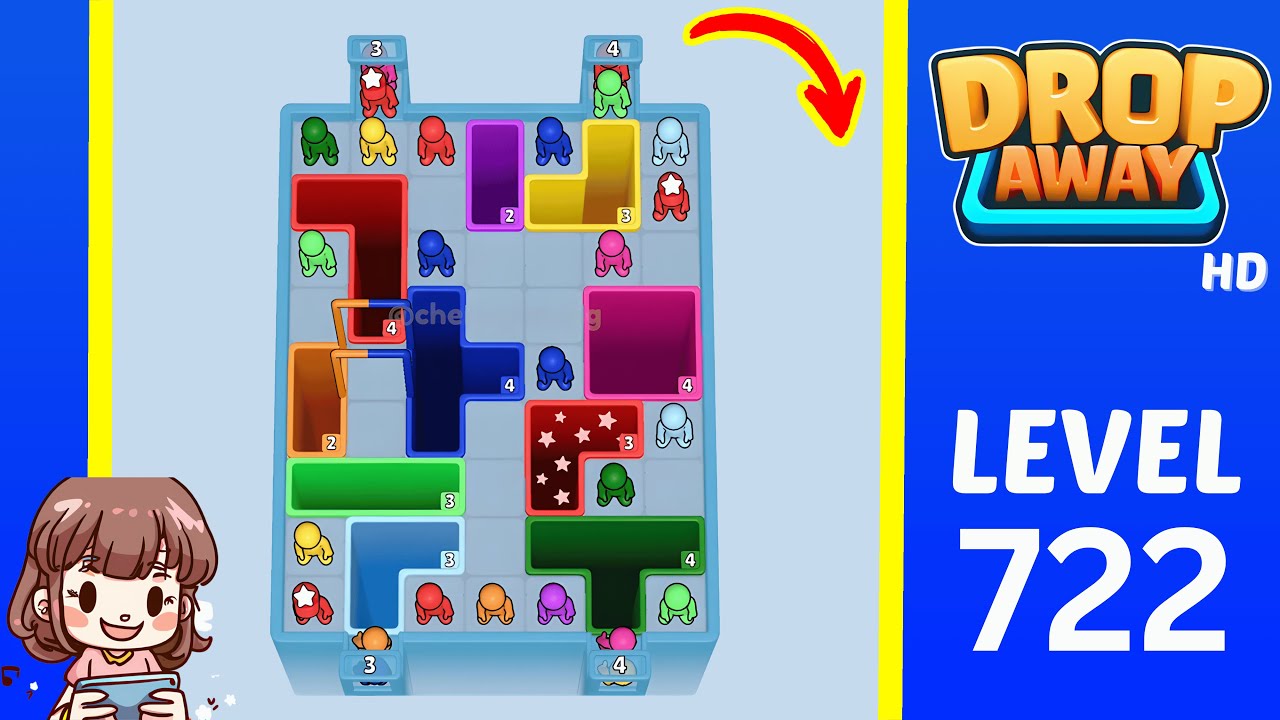 Drop Away Level 722 Solution Walkthrough