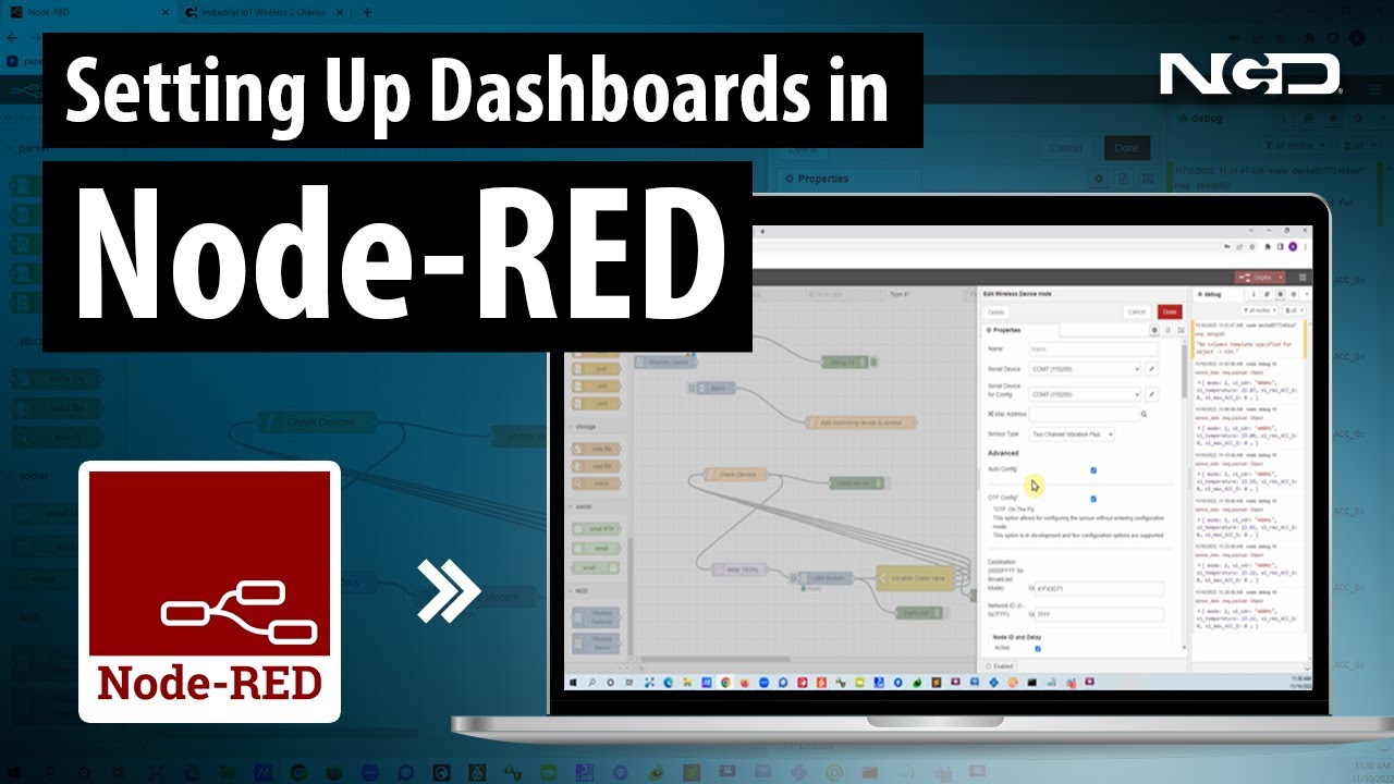 Node-Red Dashboards and NCD Wireless Sensors