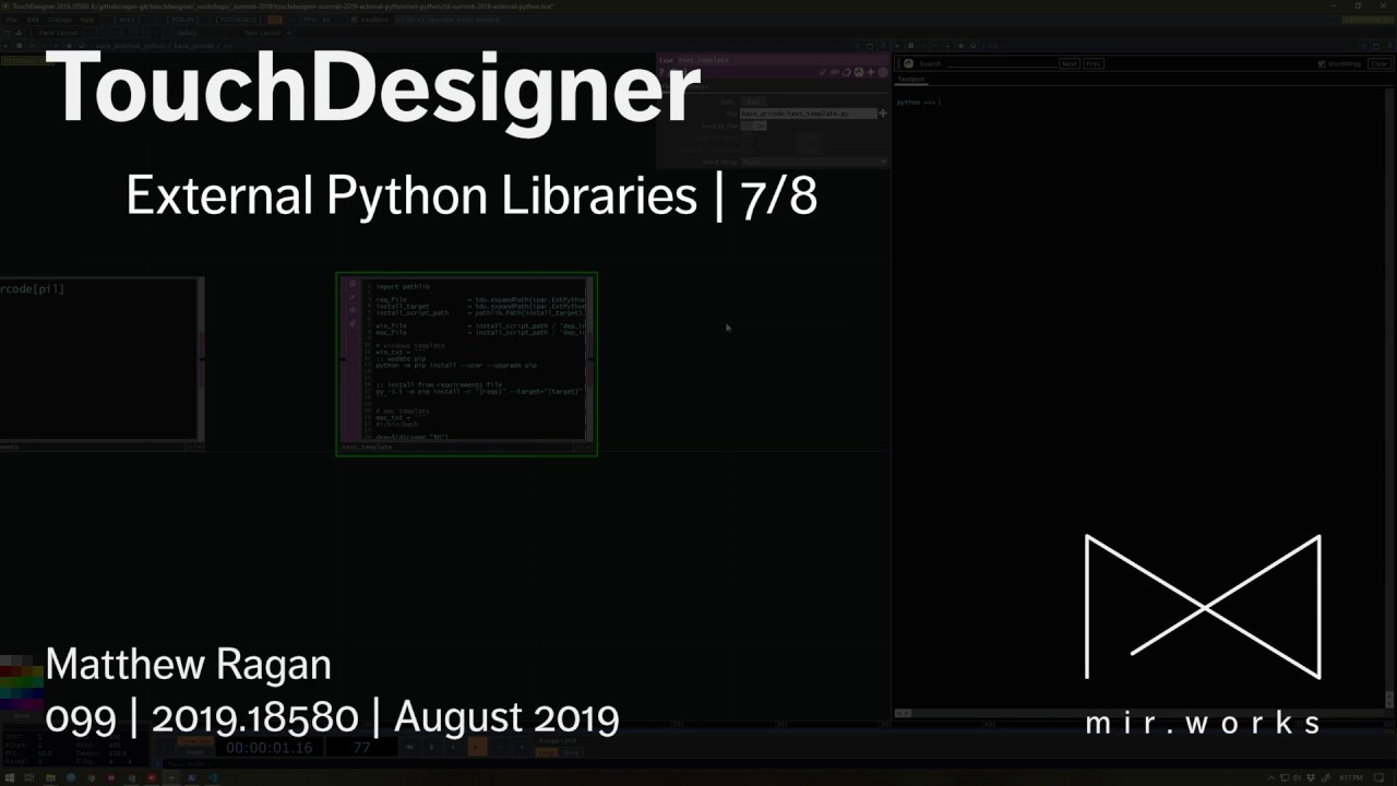 TouchDesigner | External Python Libraries | 7/8