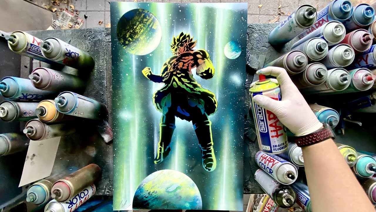 LEGENDARY SUPER SAIYAN BROLY - SPRAY PAINT ART by Skech