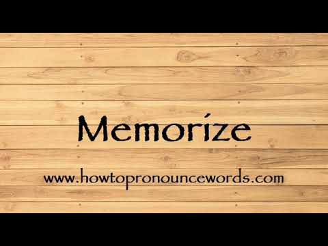 How To Pronounce Memorize ? How To say Memorize New Video