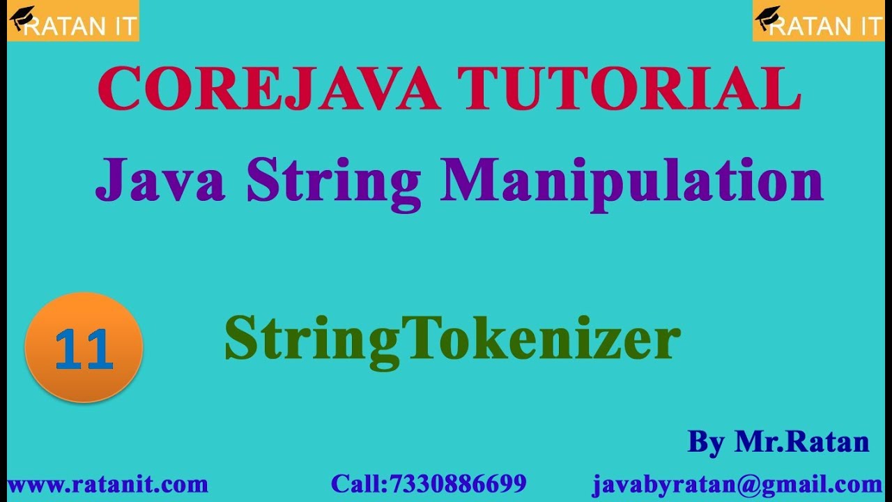 Core Java Tutorial || String Manipulation || Video-11 || String Tokenizer|| By Ratan Sir