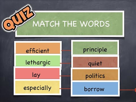 Advanced English Vocabulary Quiz - Can You Match The Words?