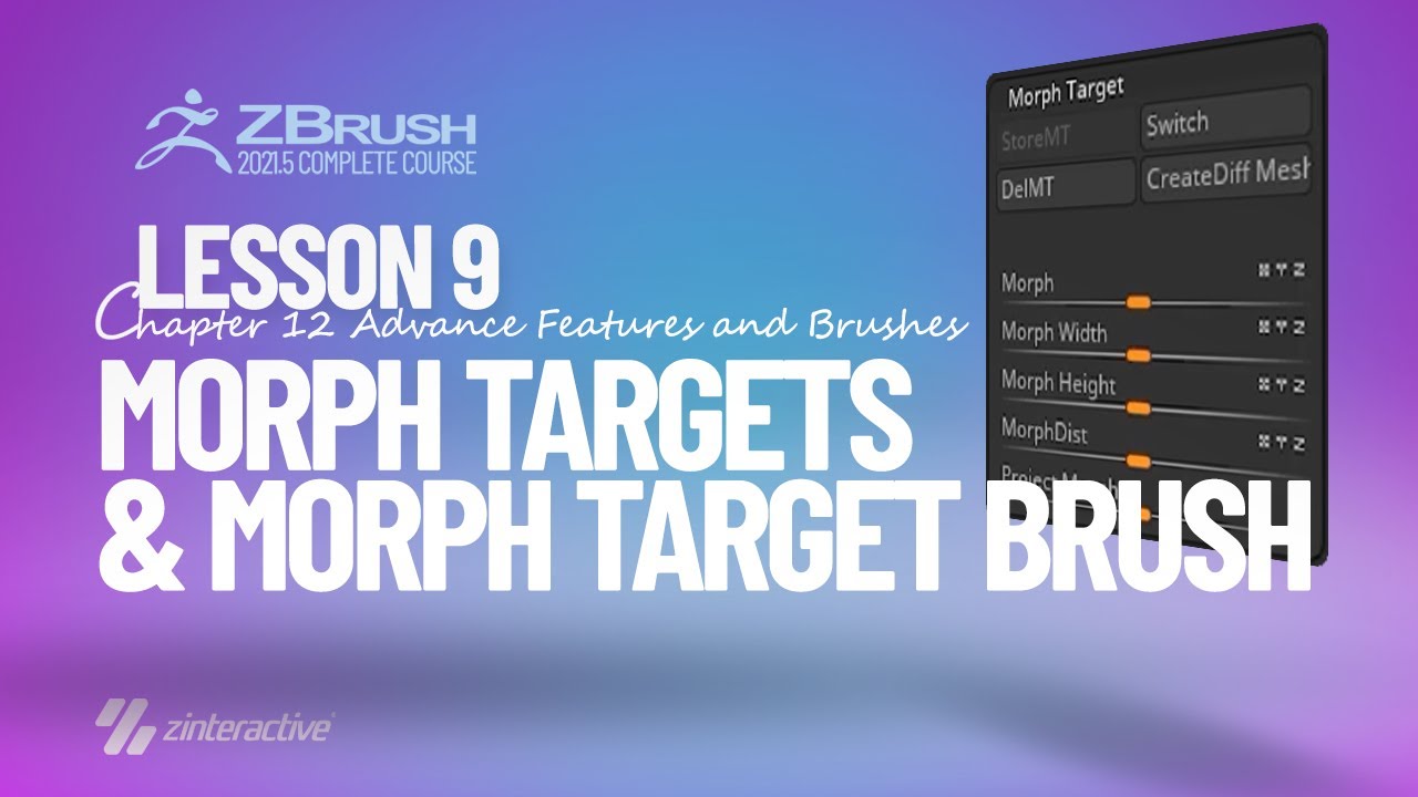 How to Use Morph Targets and Morph Target Brush in Zbrush? | Lesson 9 | Chapter 12 | Zbrush 2021.5