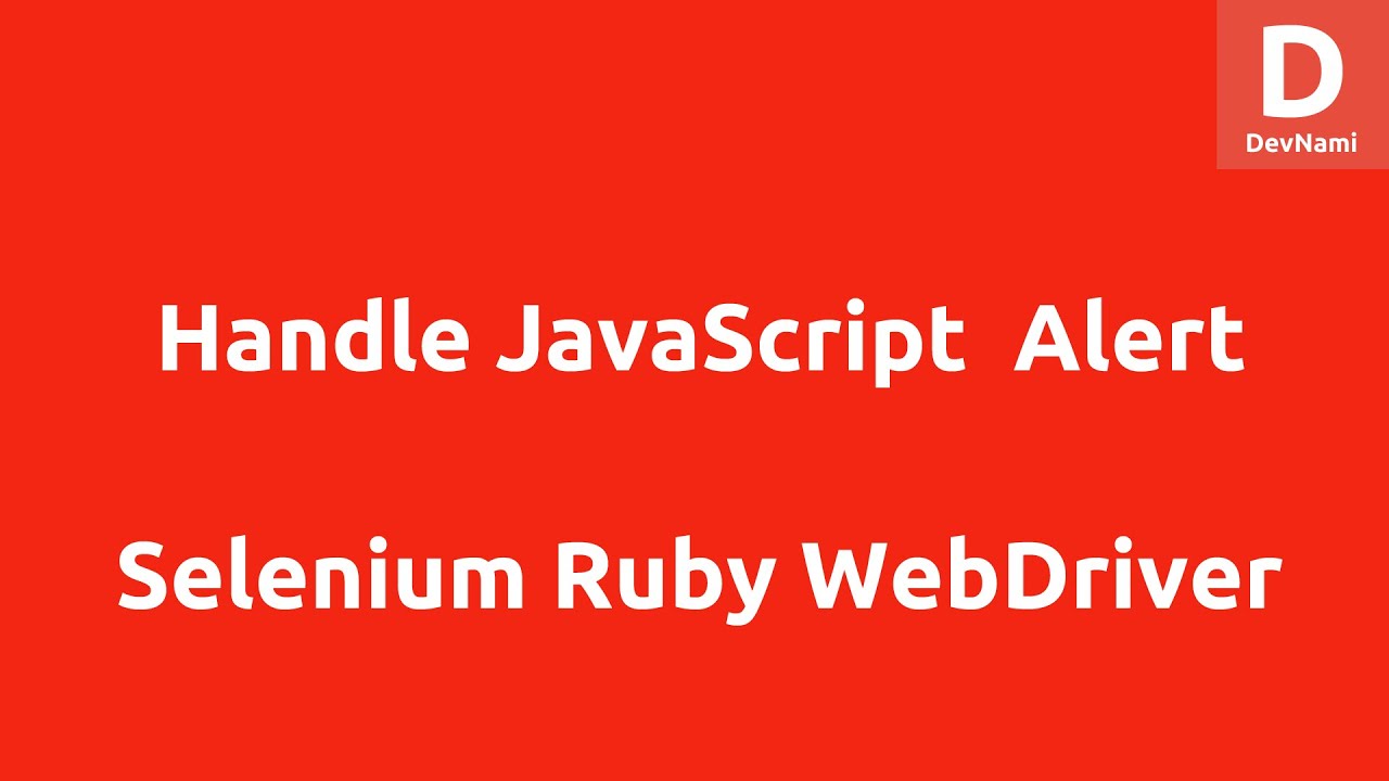 Selenium Ruby Handle JavaScript Alert