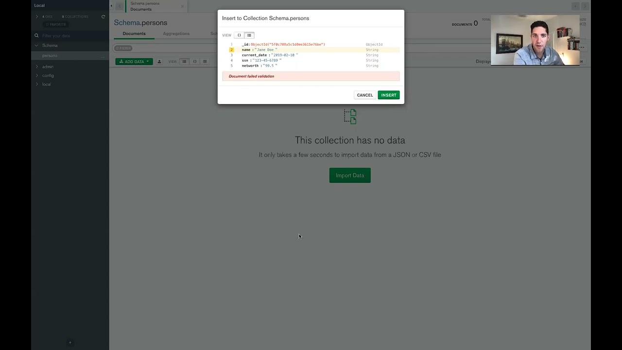 Applying Schema Validation in MongoDB Compass
