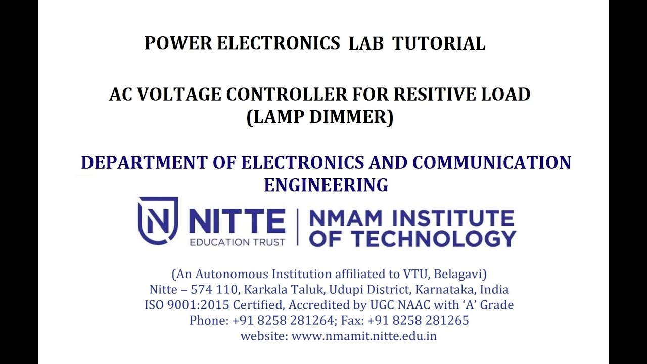 Power Electronics Lab Tutorial - AC Voltage Controller for Resistive Load(Lamp Dimmer)