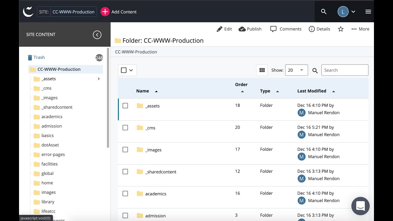 Colorado College Cascade CMS Basics