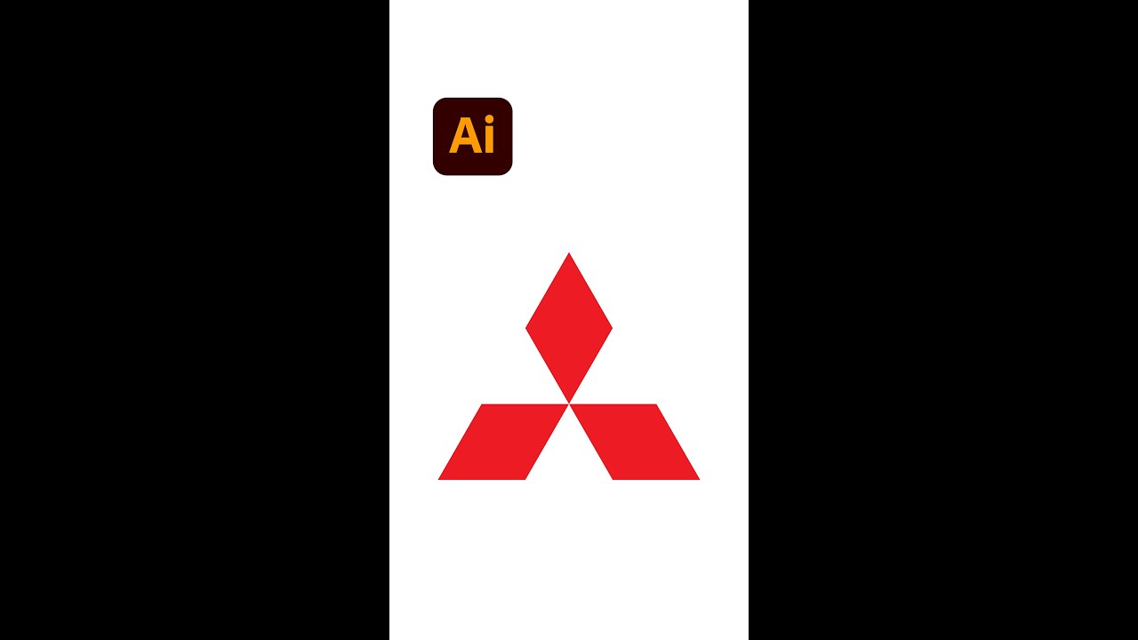 Mitsubishi Logo Vector Illustration Tips #shorts - Design.lk