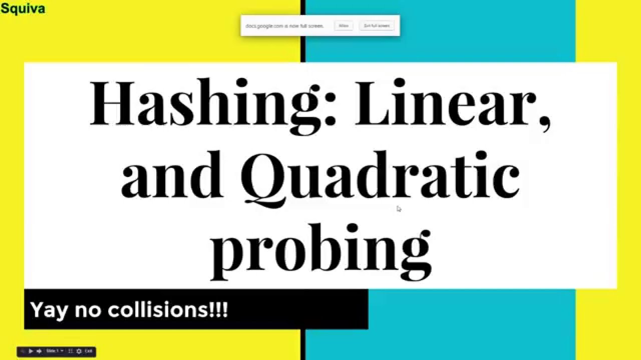 Hashing - Linear, and Quadratic probing